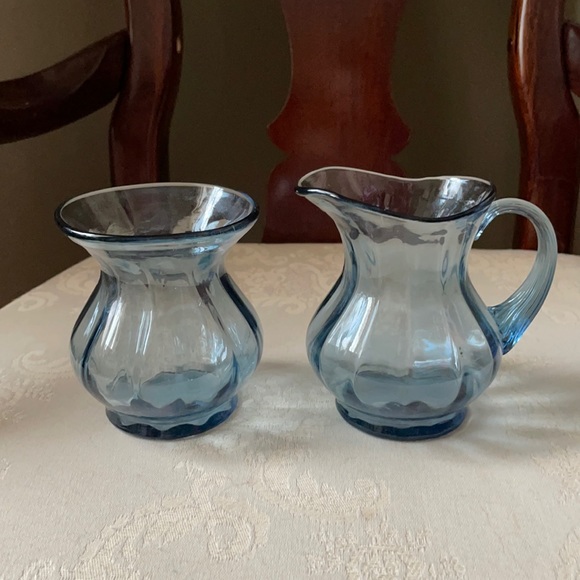 Fenton | Accents | Vintage Fenton Federal Blue Marked Sugar And Creamer ...